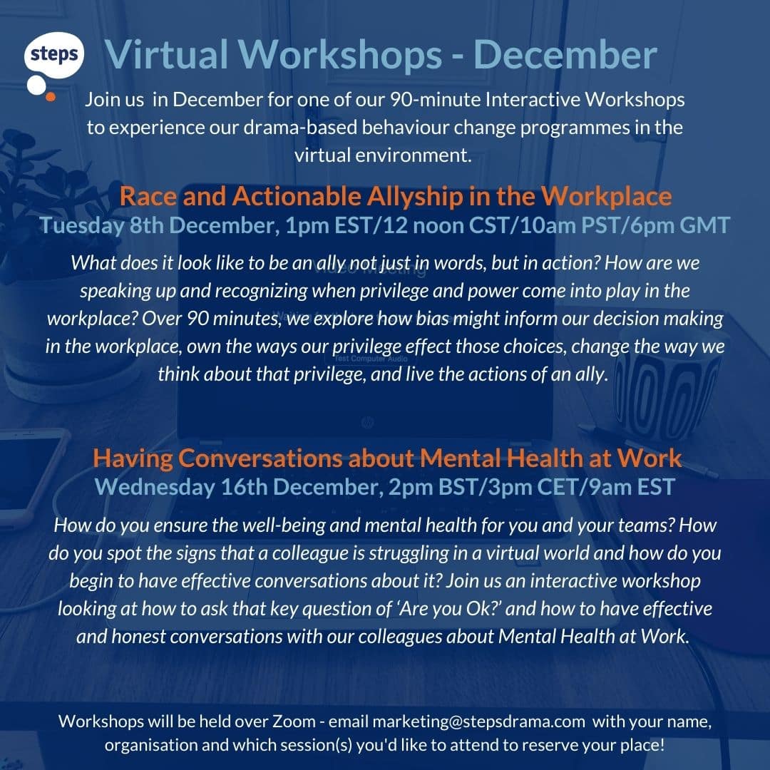 December 2020 - Open Virtual Workshops | Steps